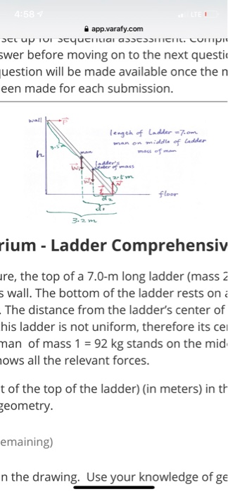 Solved app.varafy.com Static Equilibrium - Ladder | Chegg.com