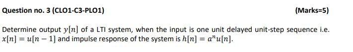 Solved Question no. 3 (CLO1-C3-PLO1) (Marks=5) Determine | Chegg.com