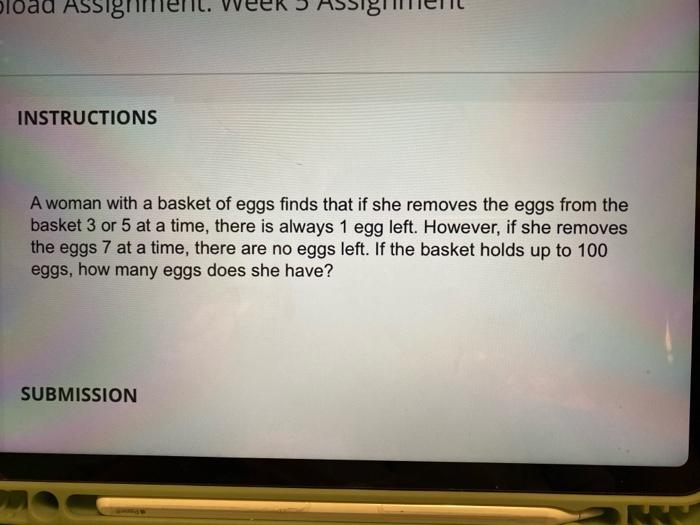 Solved INSTRUCTIONS A woman with a basket of eggs finds that | Chegg.com