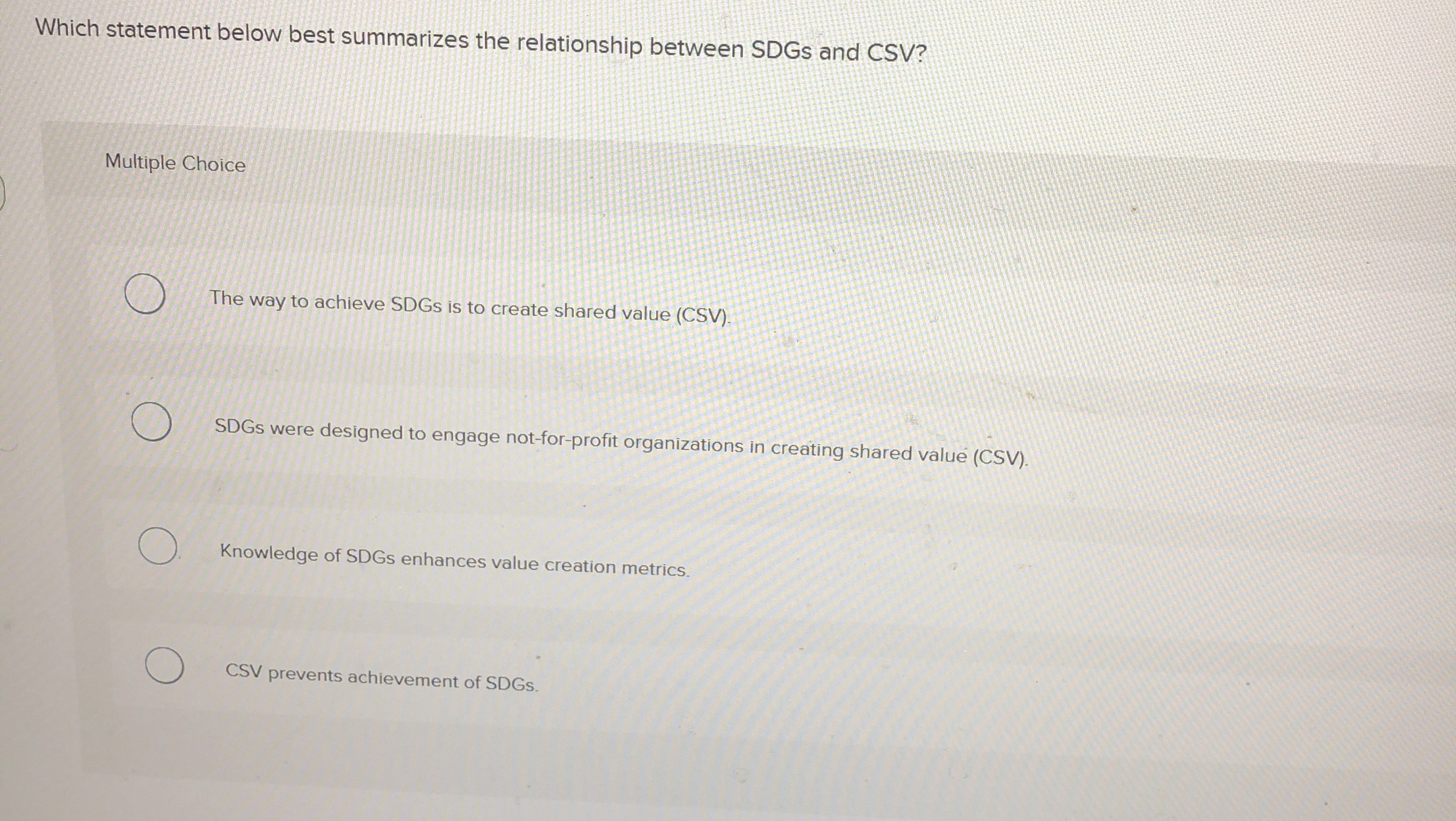 Solved Which statement below best summarizes the | Chegg.com