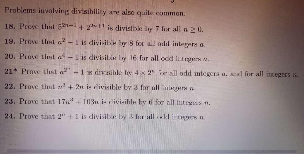 Solved Problems involving divisibility are also quite | Chegg.com
