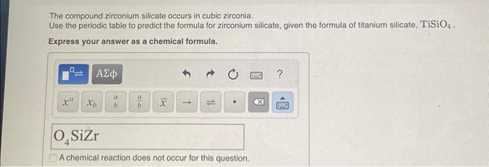 Solved The compound zirconium silicate occurs in cubic | Chegg.com