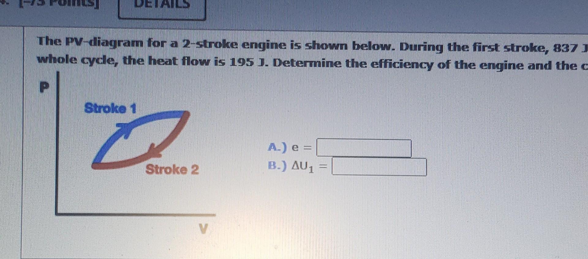 The PV-diagram for a 2-stroke engine is shown below. | Chegg.com