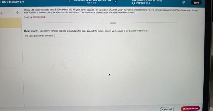 Solved Requirements 1. Use the PV function in Excel to | Chegg.com