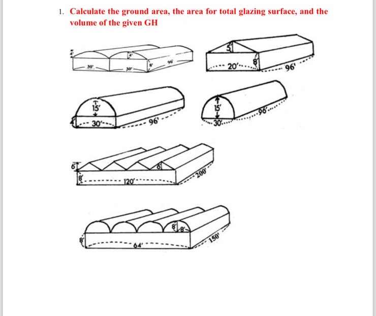 Calculate the ground area, the area for total glazing | Chegg.com