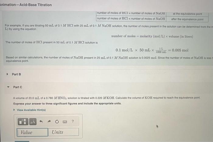 Solved For oxample, it you aro titrating 50 mL of 0.1MHCl | Chegg.com Solved For oxample, it you aro titrating 50 mL of 0.1MHCl | Chegg.com