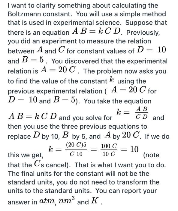 Solved Determine the value of the Boltzmann constant kB by | Chegg.com