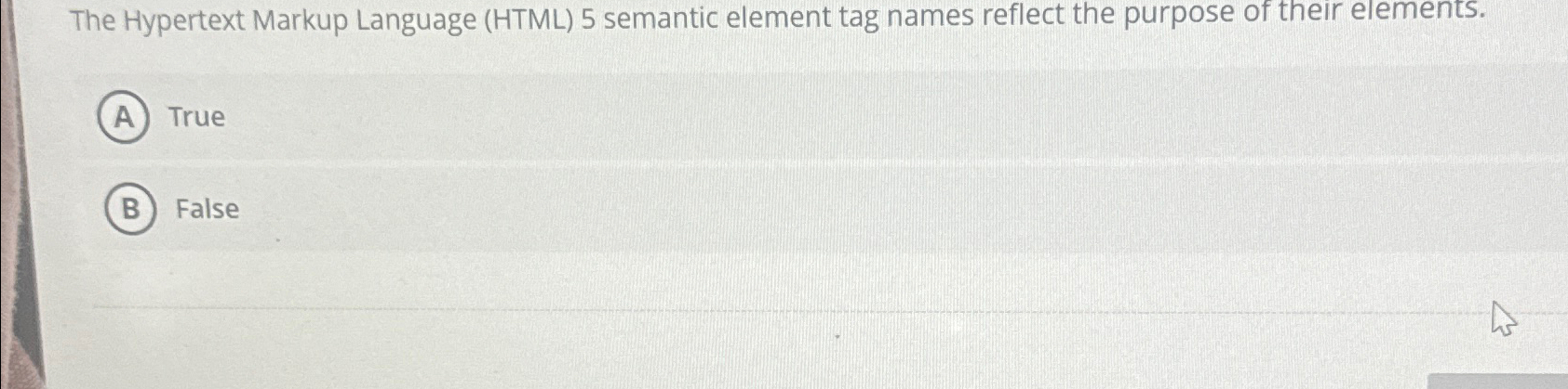 Solved The Hypertext Markup Language (HTML) 5 ﻿semantic | Chegg.com