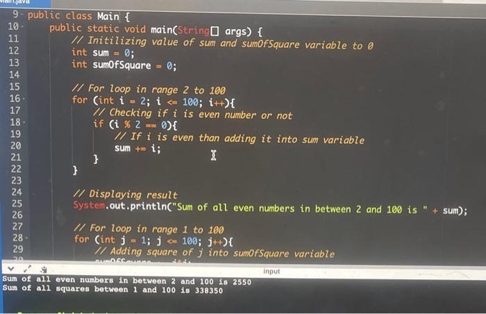 Solved 9- public class Main { 10 11 12 13 14 15 16- 17 18 19 | Chegg.com