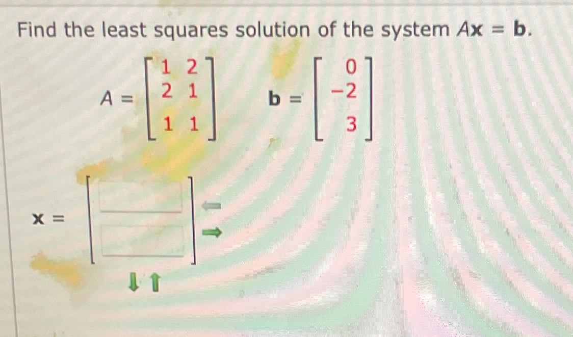 Solved Find the least squares solution of the system | Chegg.com