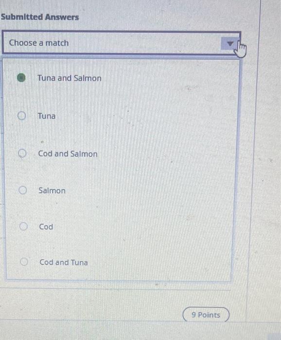 Solved Consider commerdial fishing methods for Cod, Tuna, | Chegg.com