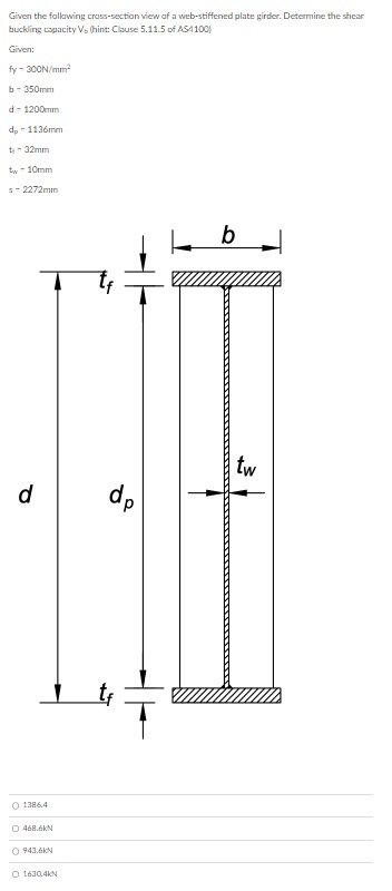 Given the follawing crass-section view of a | Chegg.com