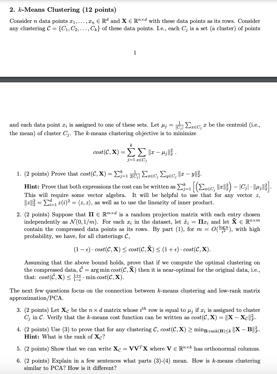 Solved Stuck at 3 ﻿and 4 ﻿mainlyk-Means Clustering (12 | Chegg.com