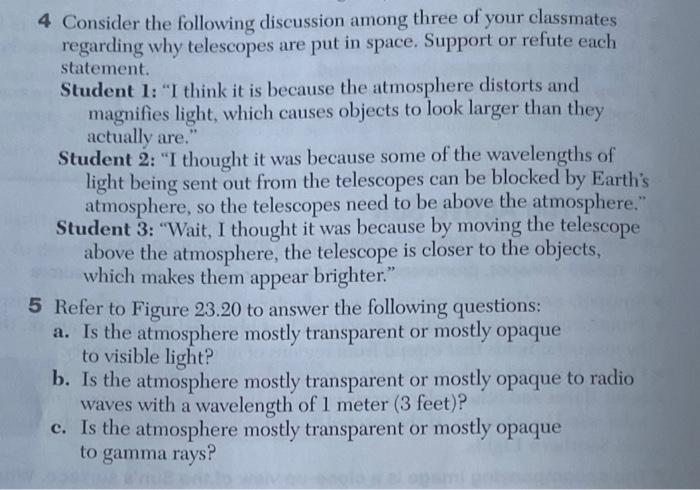 Solved 4 Consider the following discussion among three of | Chegg.com