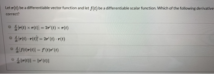 Solved Let r(t) be a differentiable vector function and let | Chegg.com