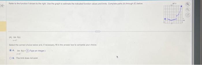 Solved (A) limx→)∘(x) A. lim(x)= (Type ah inger) 8. The lint | Chegg.com