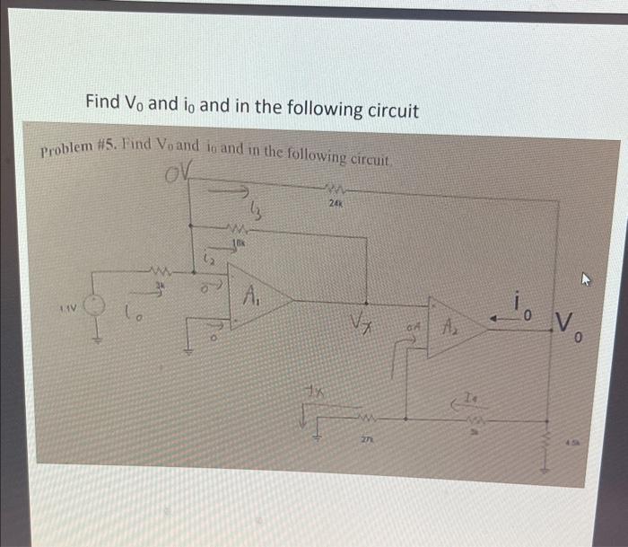 Solved Find V0 and i0 and in the following circuit problem | Chegg.com