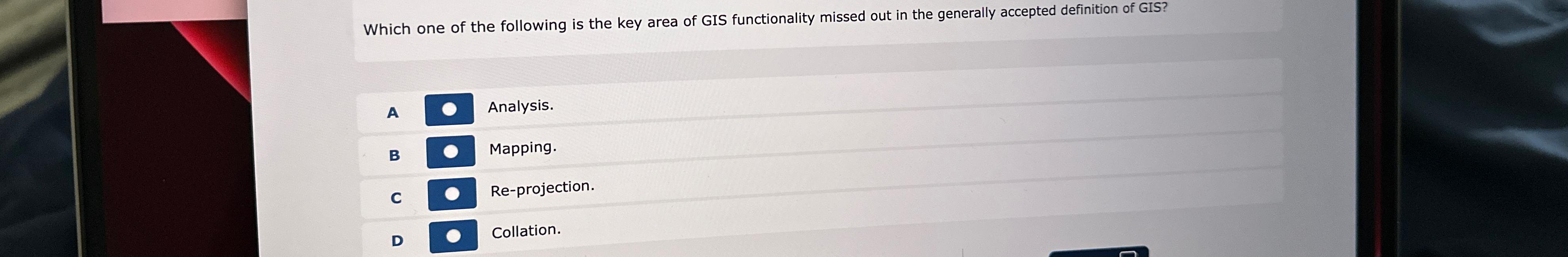 Solved Which one of the following is the key area of GIS | Chegg.com