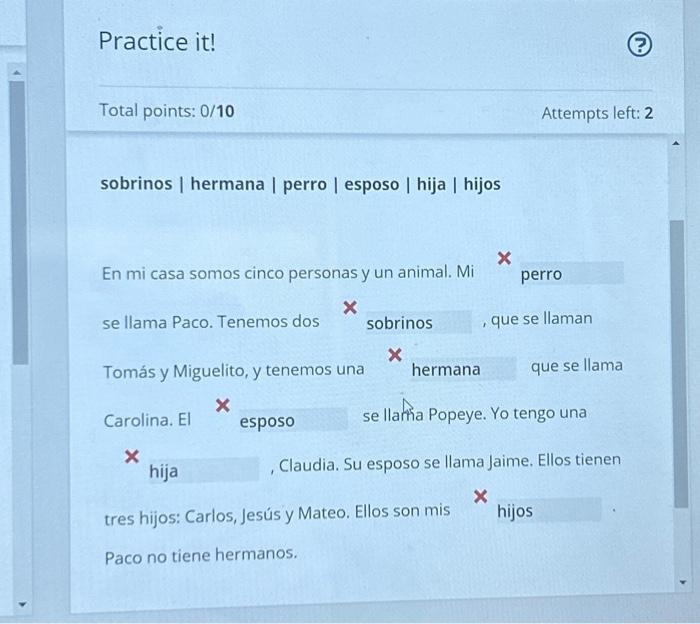 Practice it! Total points: 0/10 Attempts left: 2 | Chegg.com