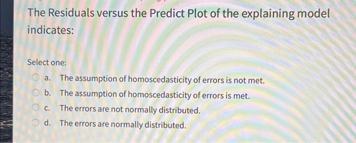 Solved Figure 3: Residuals versus Predicted for explaining | Chegg.com