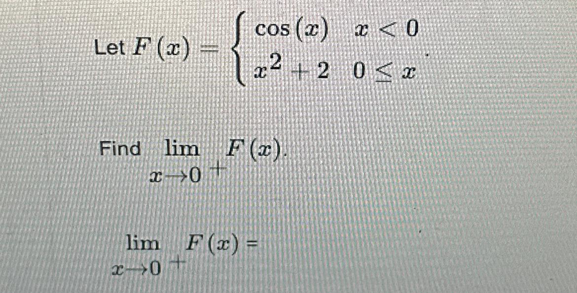 Solved Let F(x)={cos(x),x