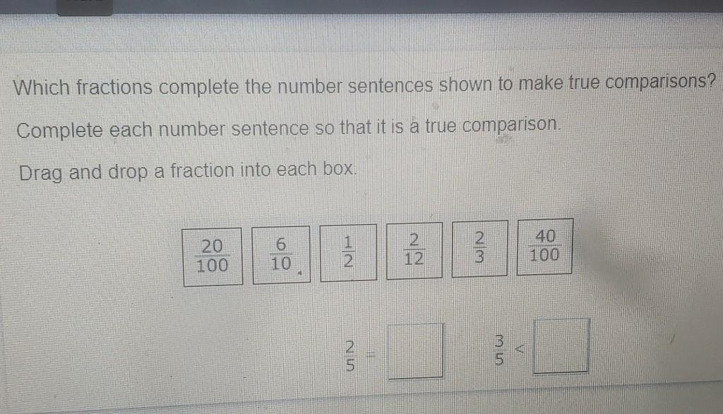 Solved Which fractions complete the number sentences shown | Chegg.com