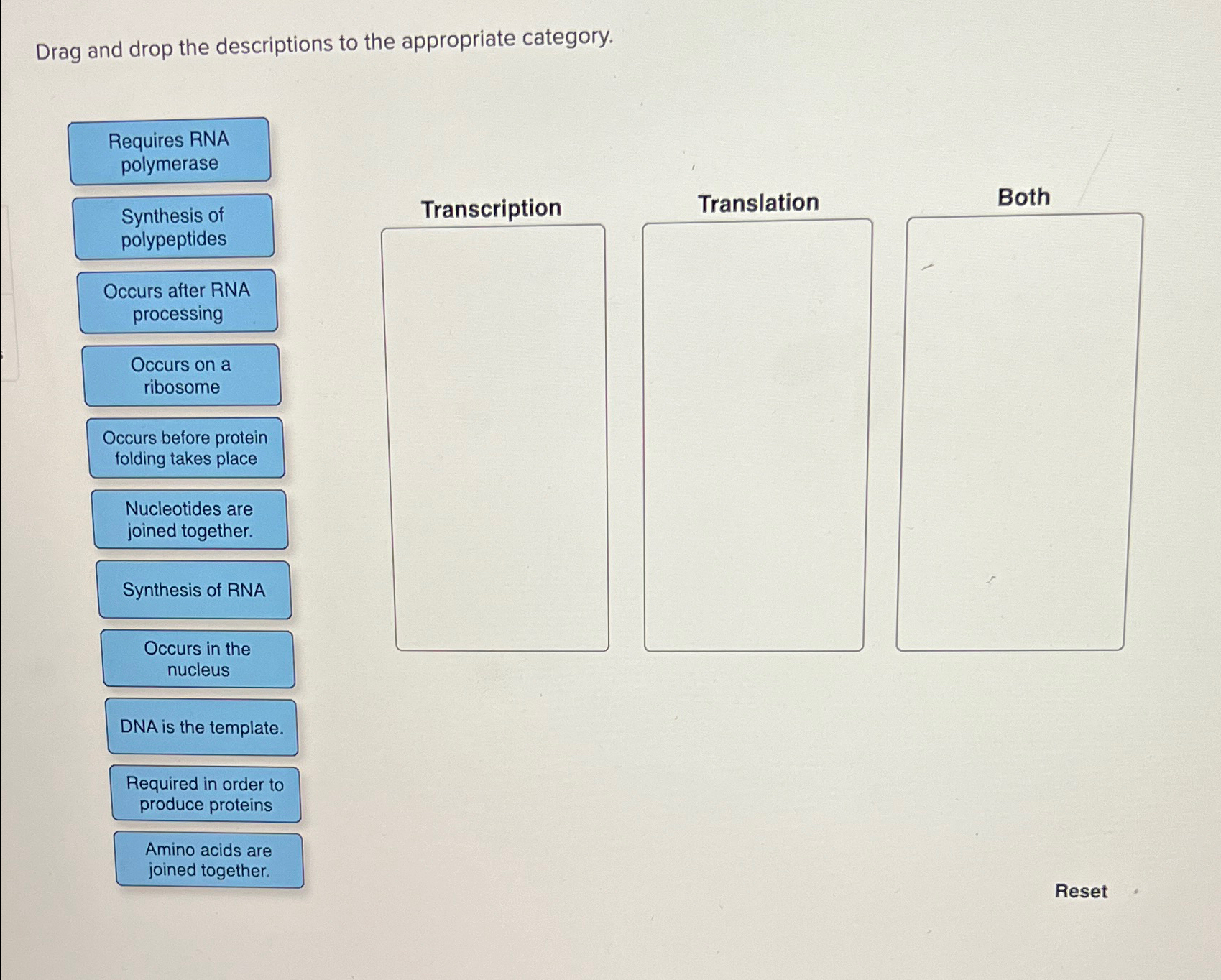 Solved Drag and drop the descriptions to the appropriate | Chegg.com