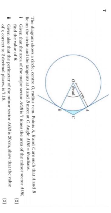 Solved rcm o rad C The diagram shows a circle, centre 0, | Chegg.com