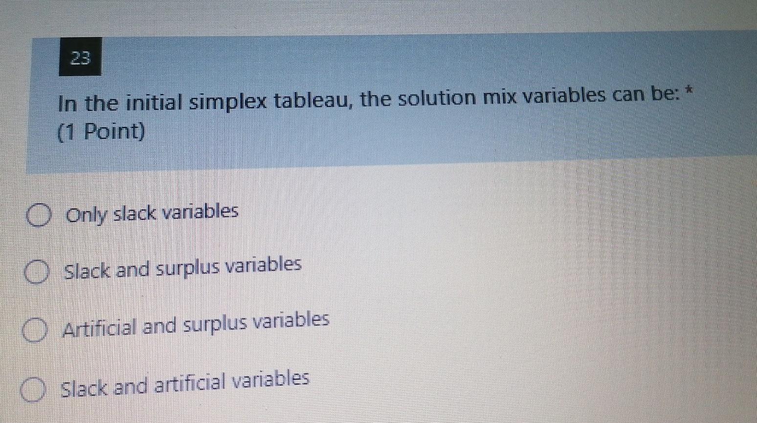 Solved In the initial simplex tableau, the solution mix | Chegg.com