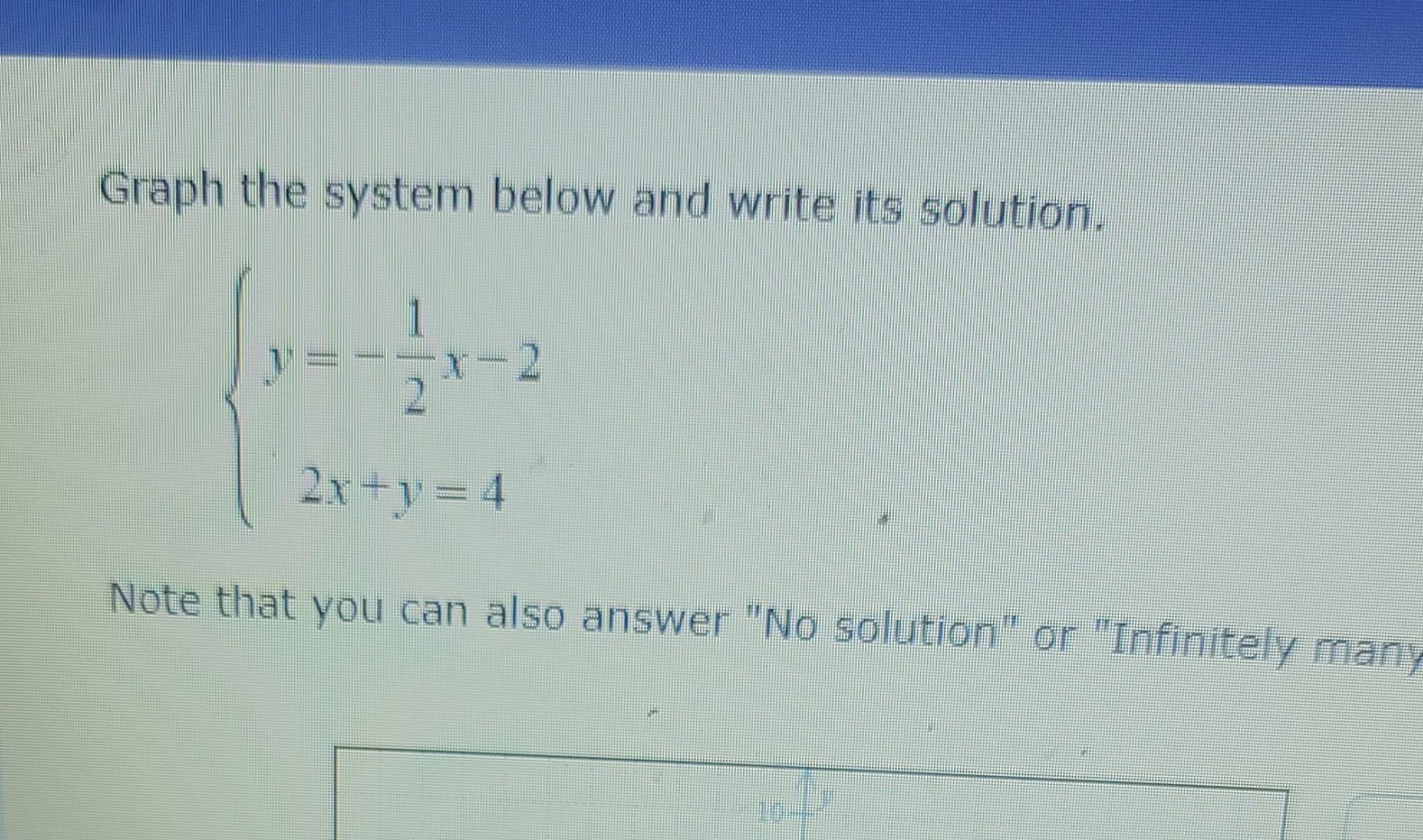 Solved Graph the system below and write its solution. | Chegg.com