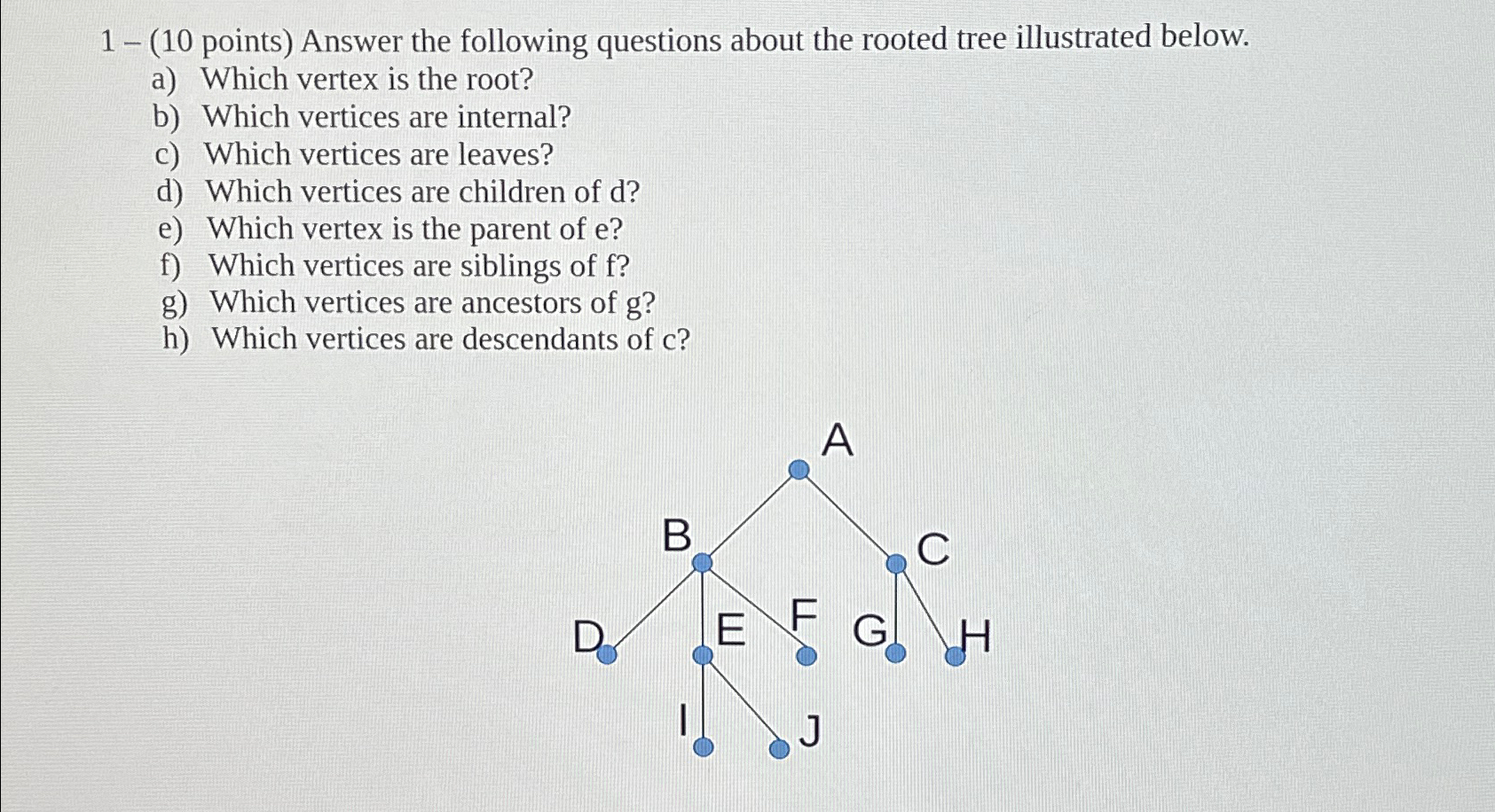 Solved 1 - (10 ﻿points) ﻿Answer the following questions | Chegg.com