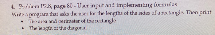 Solved 4 Problem P28 Page 80 User Input And 9140