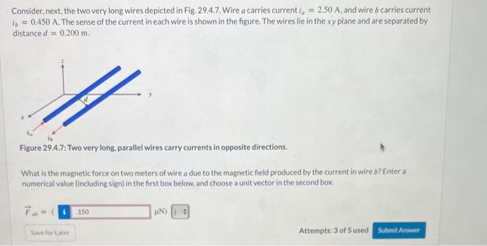 Solved Consider two, long parallel wires (labeled a and b ) | Chegg.com