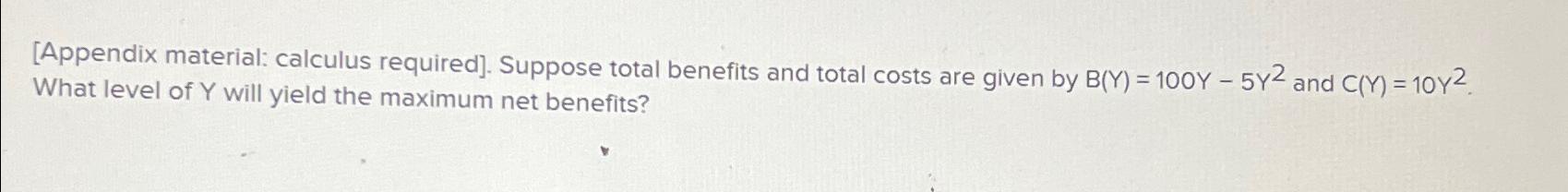 Solved [Appendix material: calculus required]. ﻿Suppose | Chegg.com