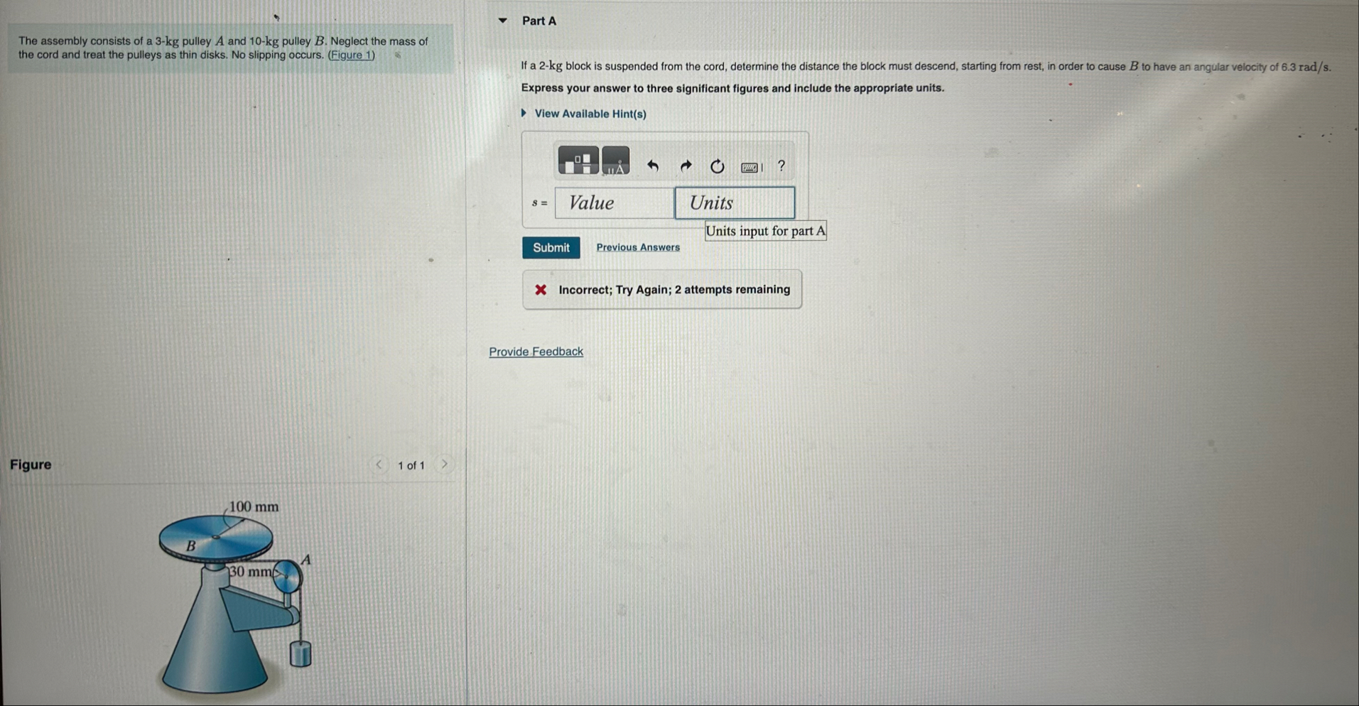 Solved The assembly consists of a 3-kg ﻿pulley A and 10-kg | Chegg.com