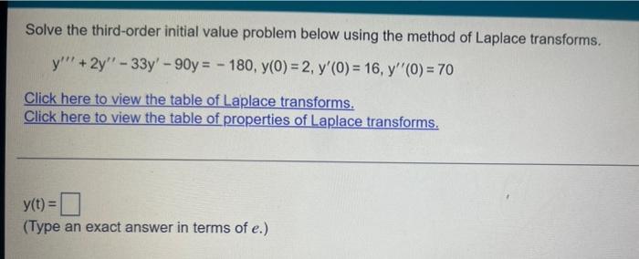 Solved Solve the third-order initial value problem below | Chegg.com