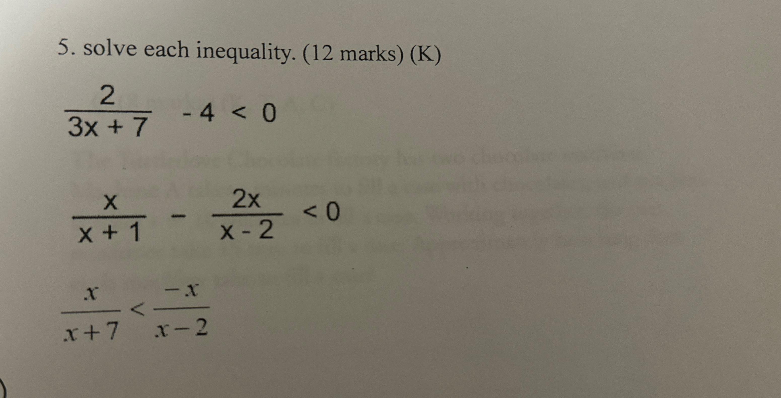 Solved solve each inequality. (12 | Chegg.com