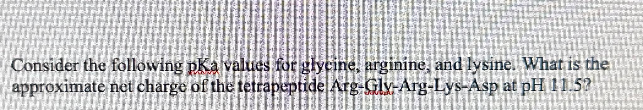 Solved Consider the following pKa values for glycine, | Chegg.com
