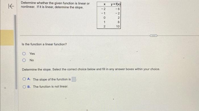 Solved Determine whether the given function is linear or | Chegg.com