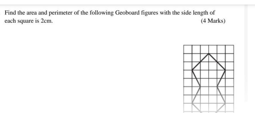 Solved Find the area and perimeter of the following Geoboard | Chegg.com