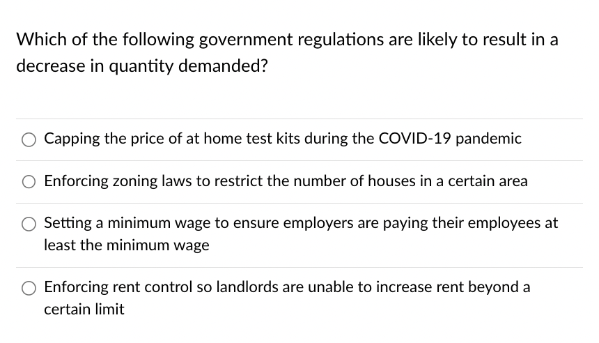 Solved Which of the following government regulations are | Chegg.com