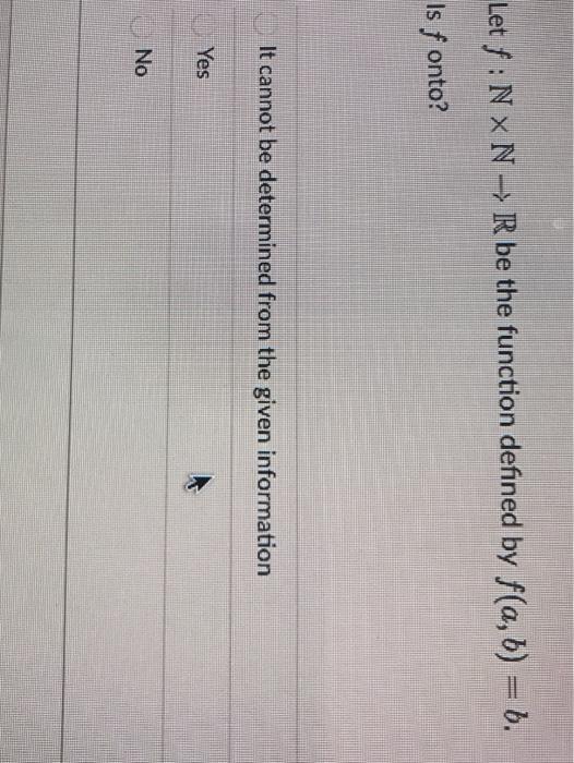 Solved Let f:NXN -> R be the function defined by f(a, b) = | Chegg.com