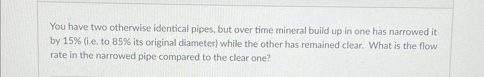 Solved You have two otherwise identical pipes, but over time | Chegg.com