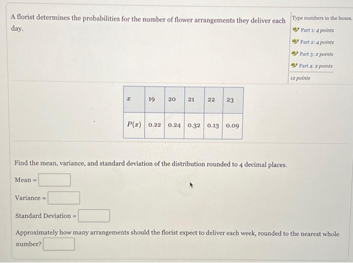 Solved A forest determines the probabilities for the number | Chegg.com