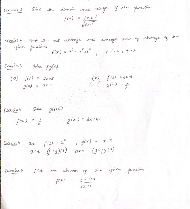 Solved Exercise & Find the domain and range of the function | Chegg.com