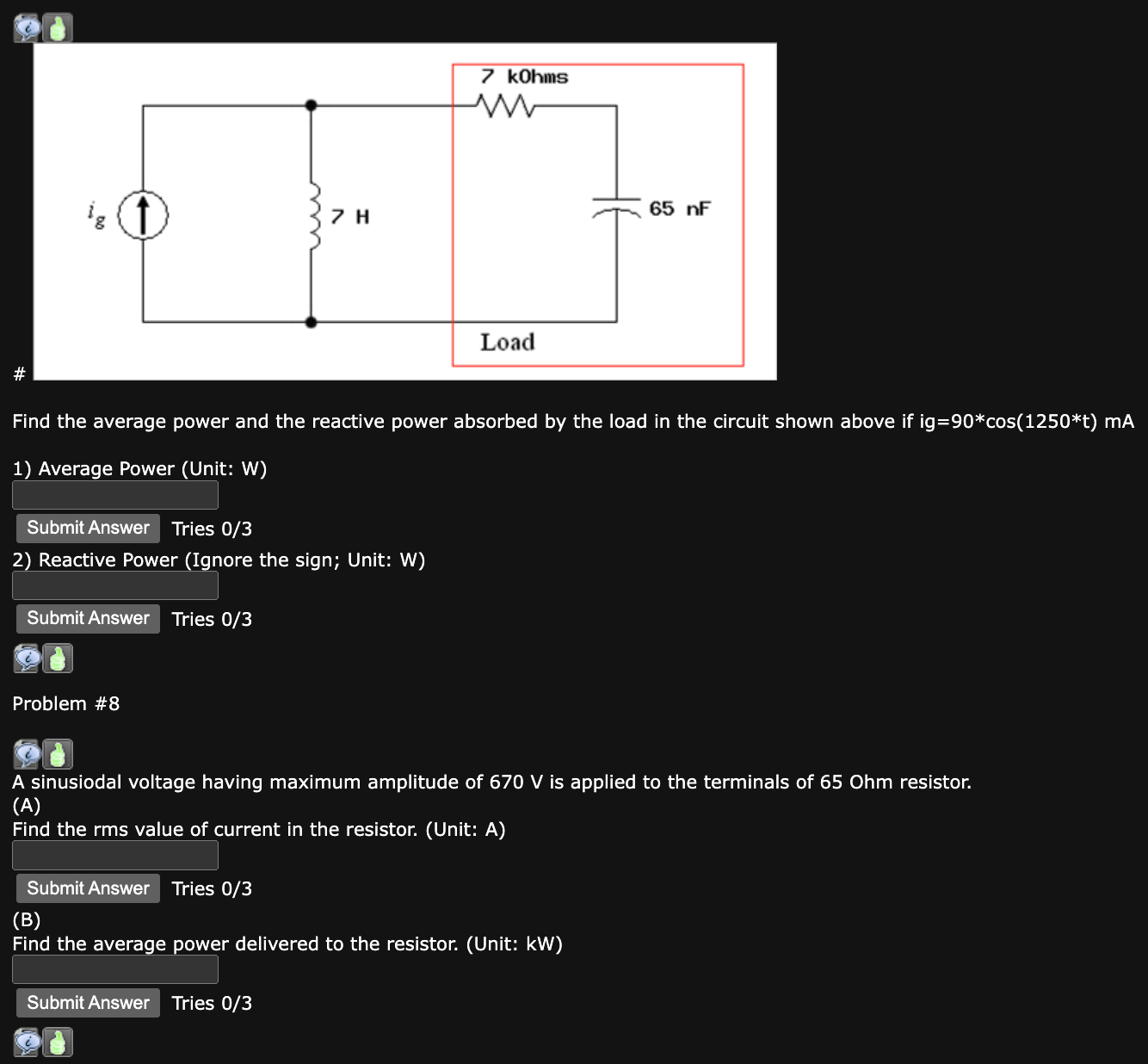 Solved Find the average power and the reactive power | Chegg.com