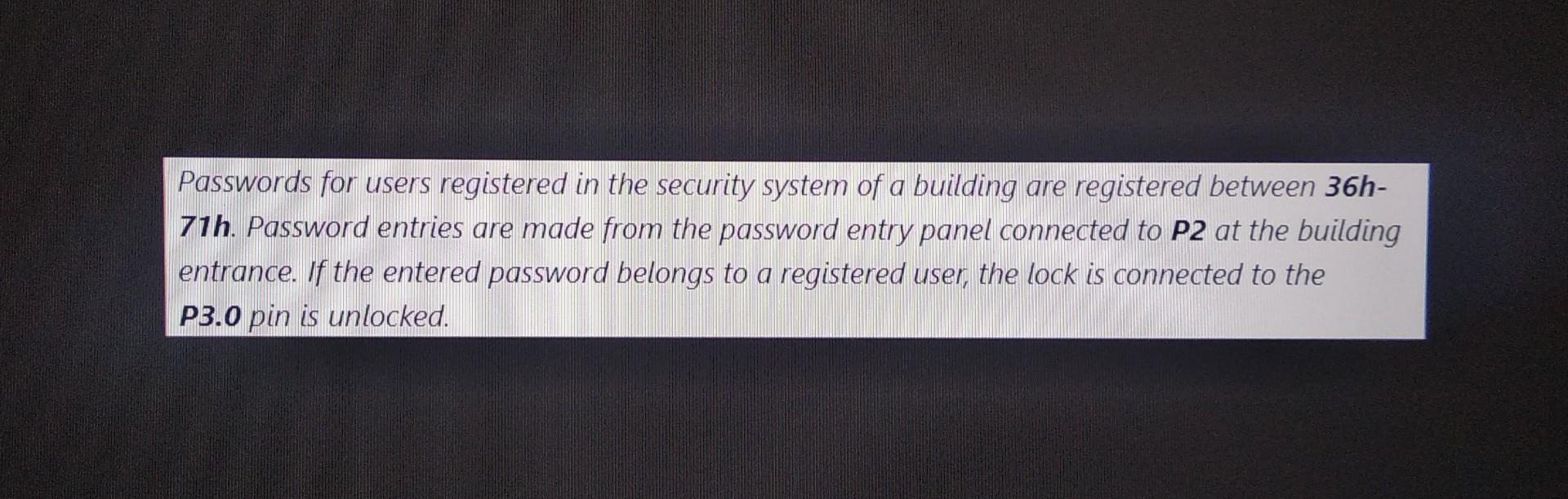 Solved Passwords for users registered in the security system | Chegg.com