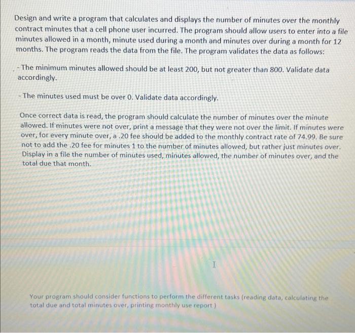Solved Design and write a program that calculates and | Chegg.com