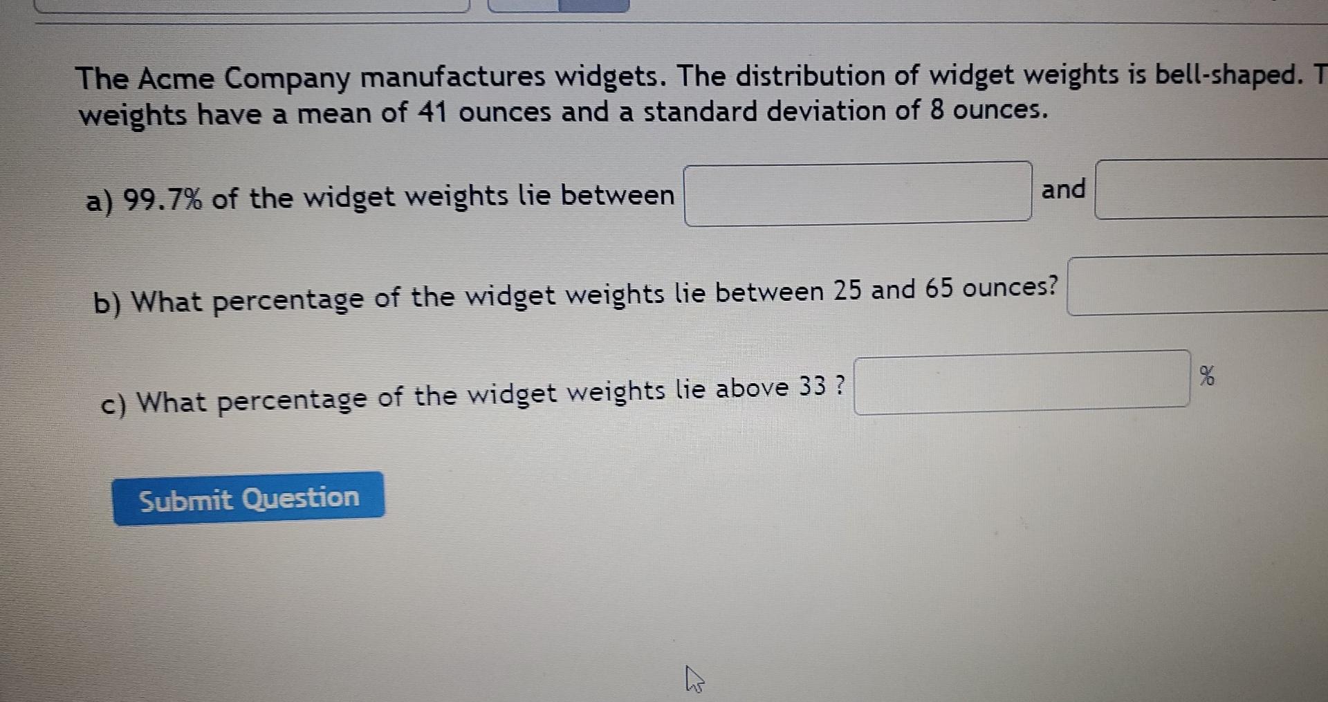 Solved The Acme Company manufactures widgets. The | Chegg.com