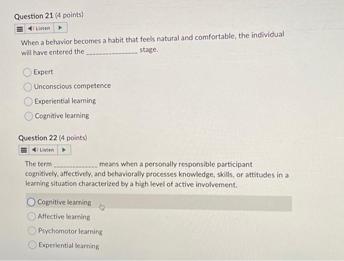 Solved When a behavior becomes a habit that feels natural | Chegg.com